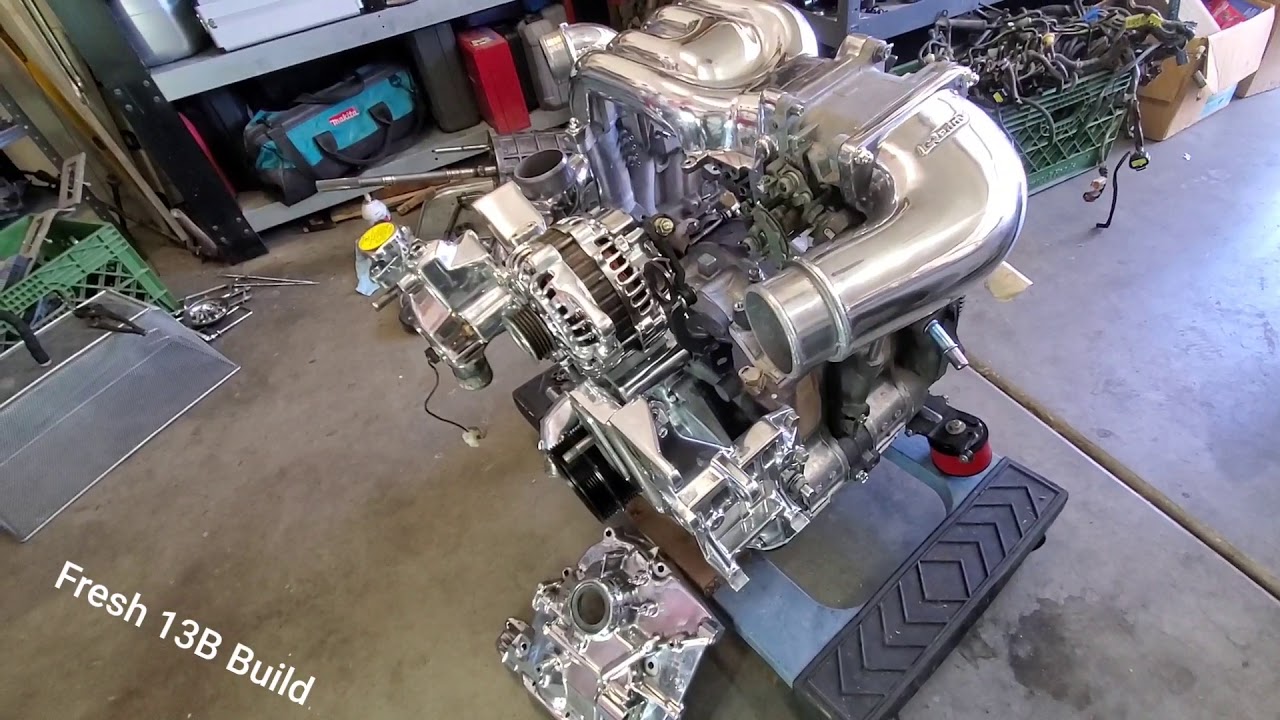 1993 rx7 13b polished engine - YouTube