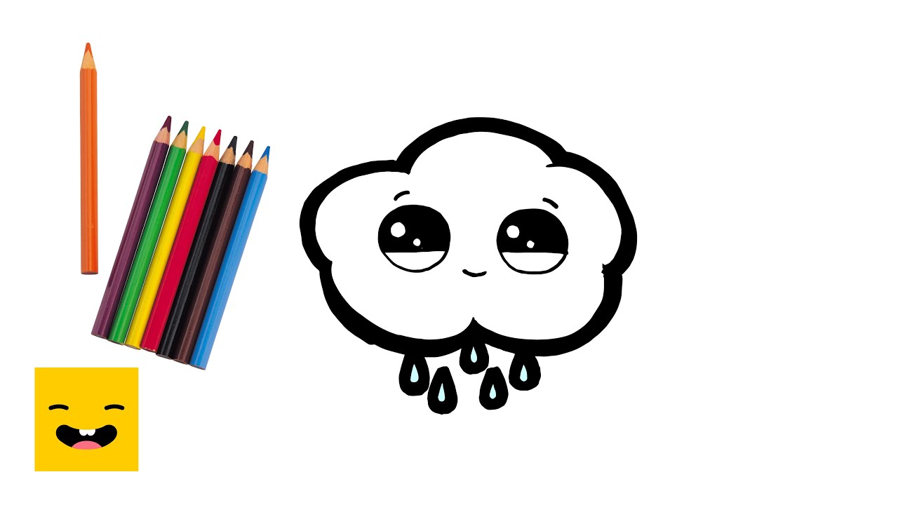 How To Draw A Cute Cloud For Kids | Cloud Easy Draw Tutorial - YouTube