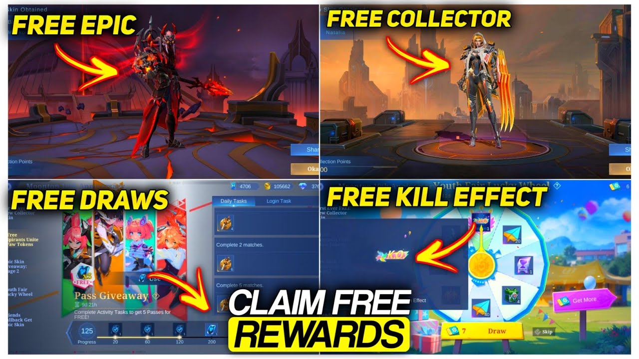 CLAIM FREE REWARDS : EPIC/COLLECTOR/FREE TOKENS/NEW ELIMINATION EFFECT ...