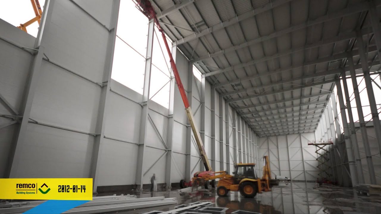 FOOTAGE - CONSTRUCTION OF A HALL - YouTube