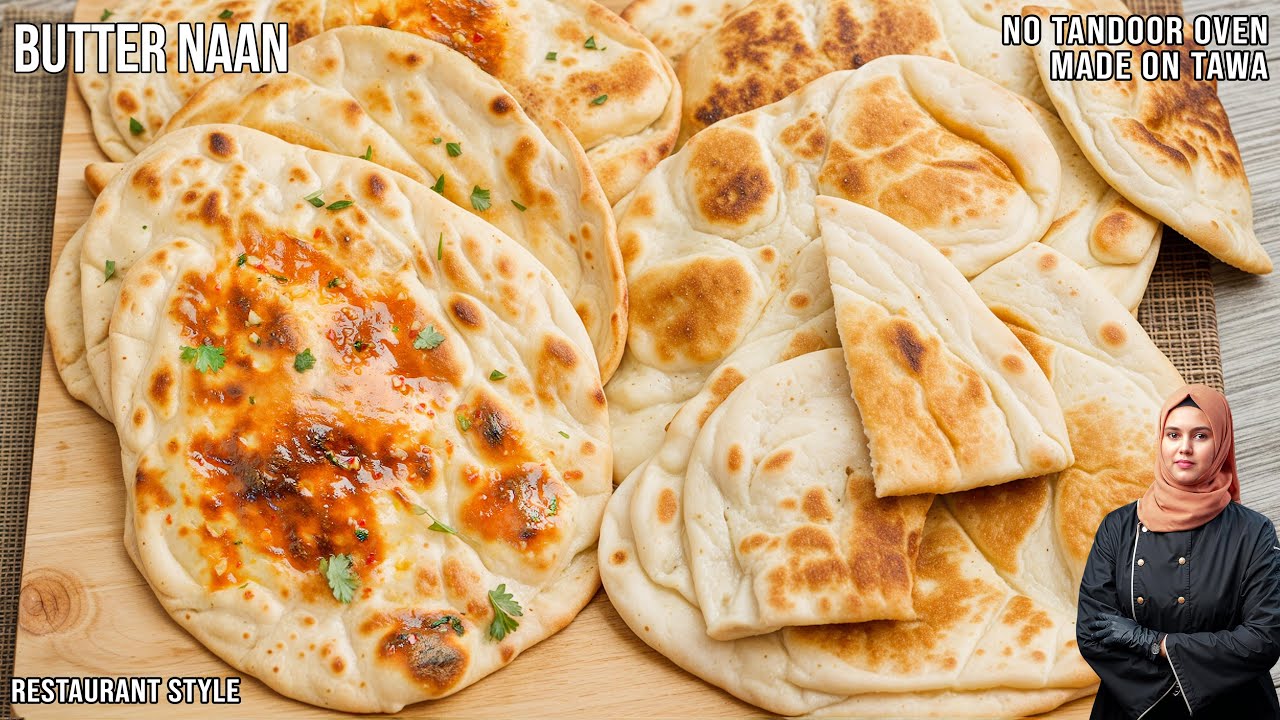 Butter Garlic Naan | NO TANDOOR | NO OVEN | Restaurant Style Indian ...