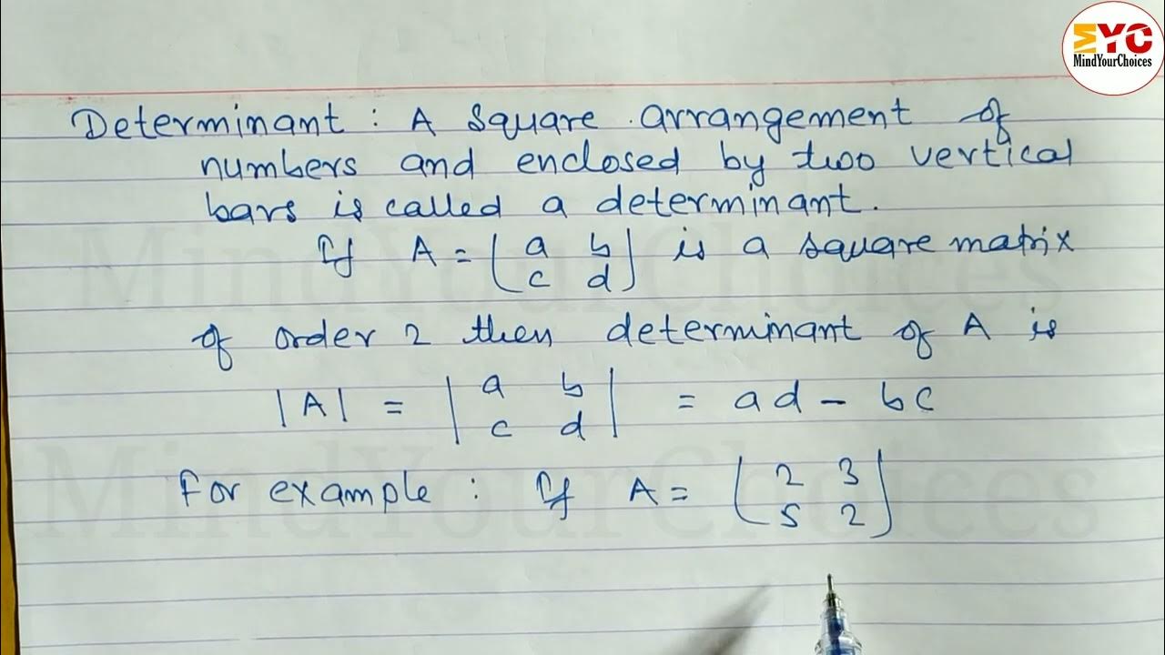 What is Determinant ? How To Find Determinants of a Matrix - YouTube