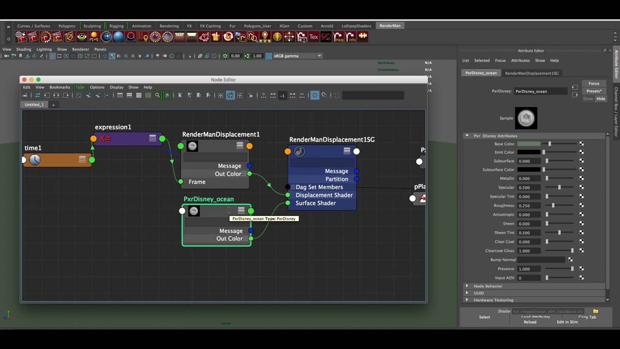 Ocean Shader Shelf Button Renderman Ris Youtube