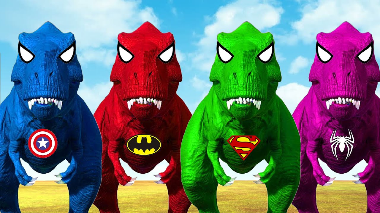 Hulk T-Rex vs Spiderman Indominus SuperHero Dinosaurs Jurassic World ...