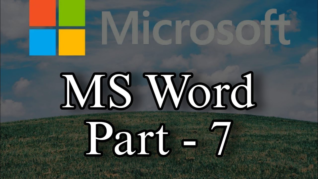 MS-Word part 7|Insert Menu | Microsoft word 2007| Kapil Joshi tutorials ...