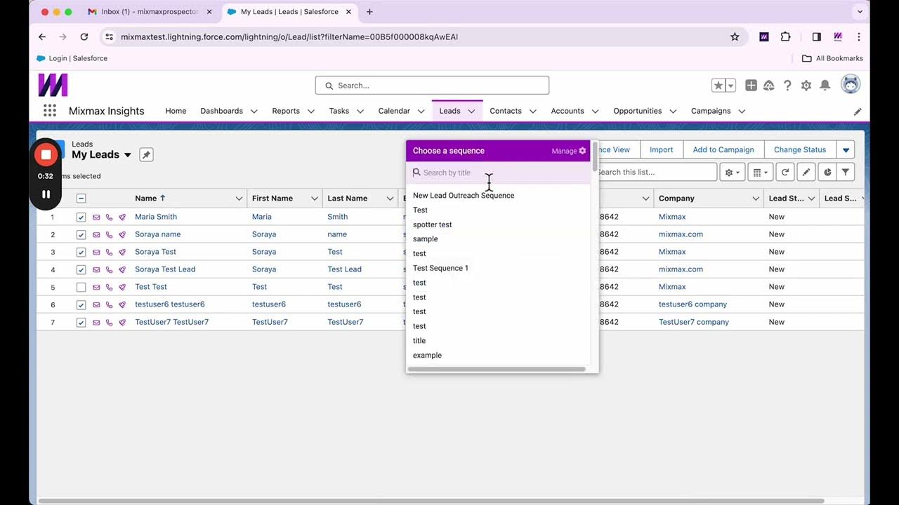 How To Add Recipients To A Sequence From Salesforce Youtube