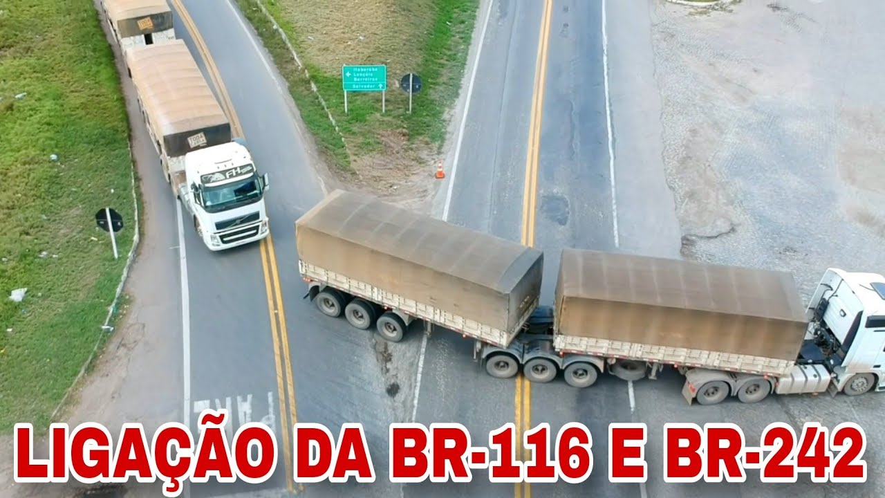 Bagunça no encontro da BR-116 com a BR-242 na Bahia,"imagens aéreas ...