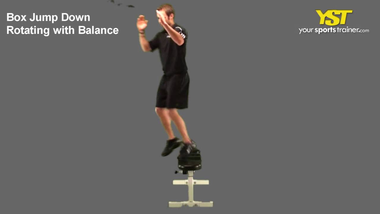 427 Box Jump Down Rotating with Balance - YouTube