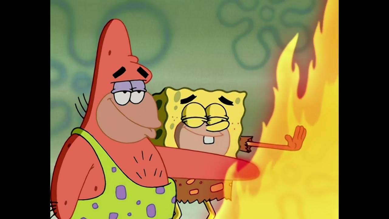 SpongeGar and Patar Enjoying Bonfire Burning Their Flesh for 10 Hours ...
