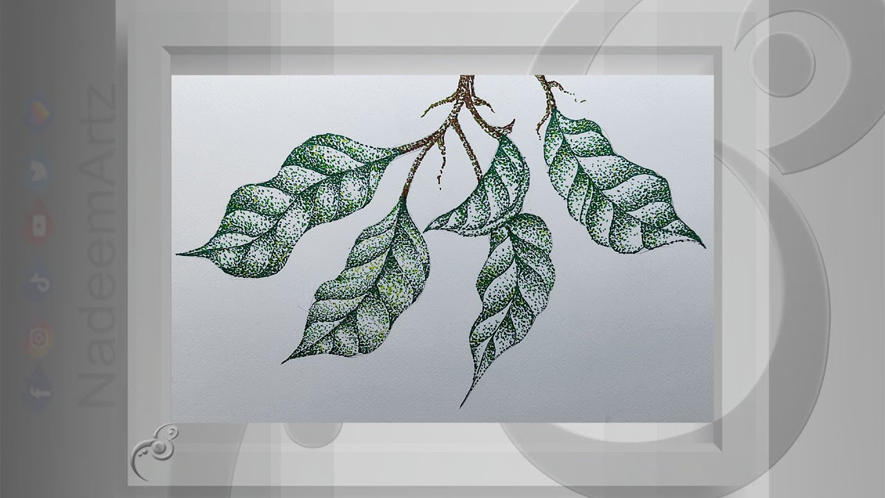 Apple Leaves, Drawing & Shading l Pointillism , Stippling ,Shading ...