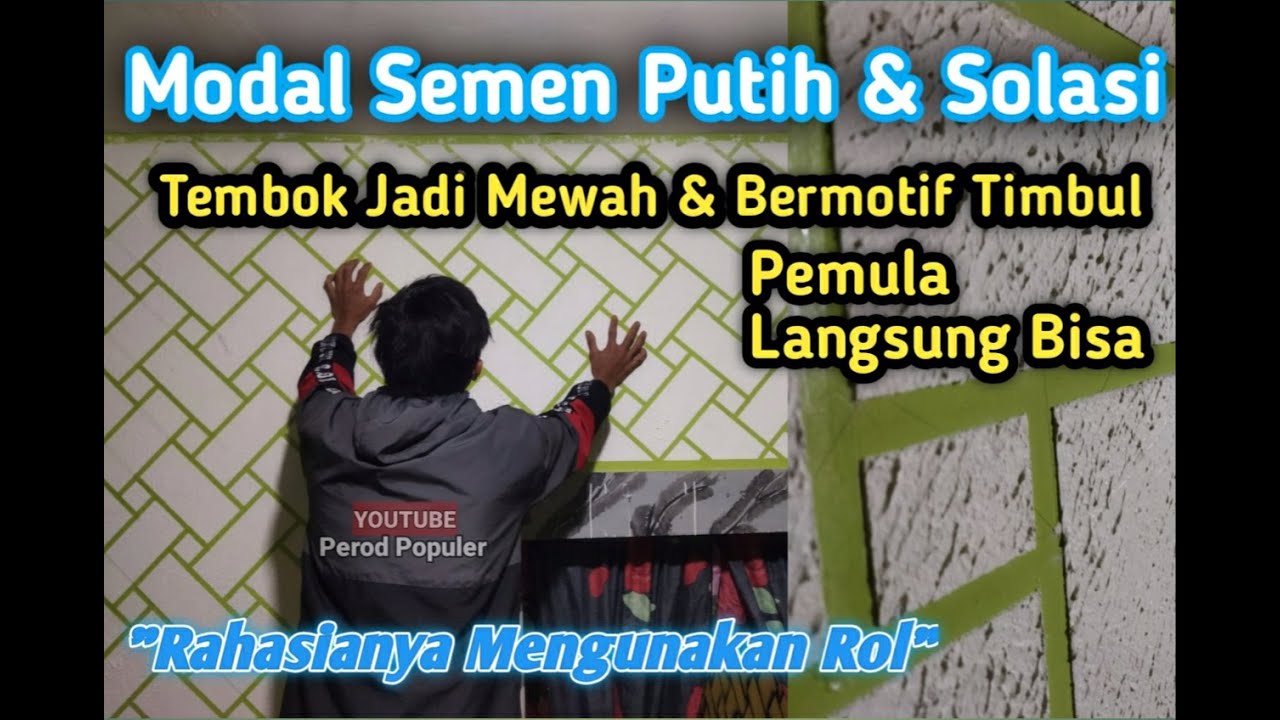 Cara membuat Motif timbul pada tembok menggunakan semen putih ...