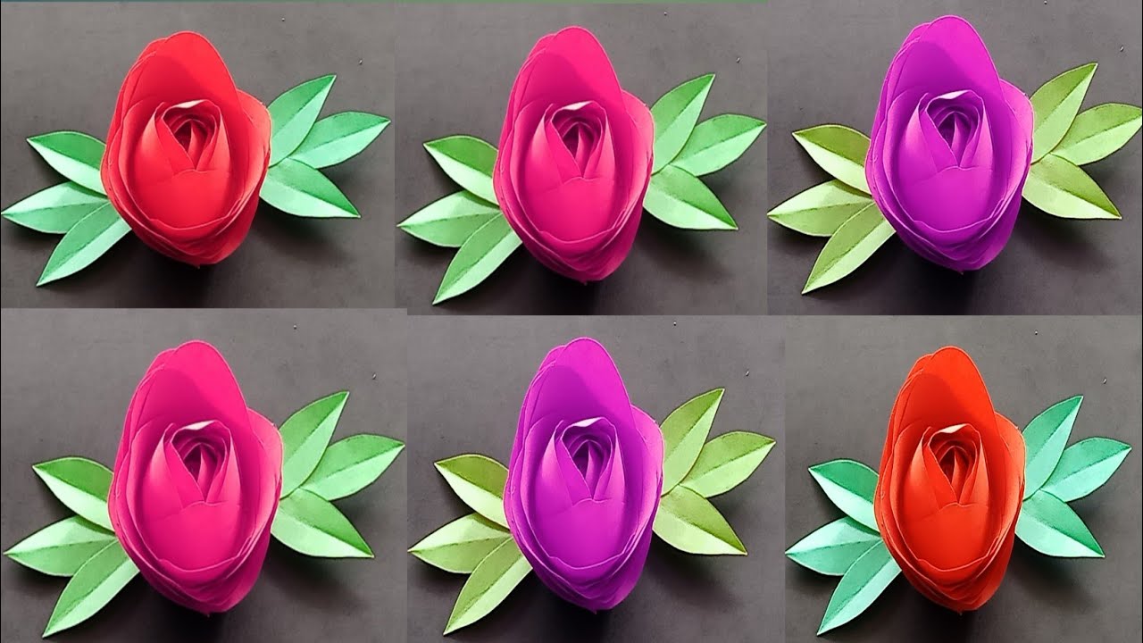 Diy how to make paper flower .very easy paper flower |easy tutorial ...