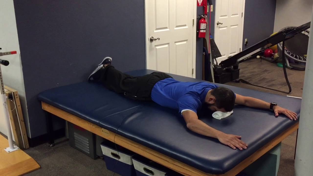 Upper Back Exercise Level 1a - Prone Wall Angels - YouTube