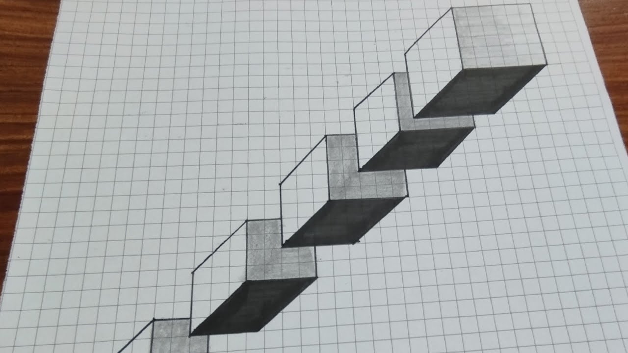 How to Draw CUBES in 3D With PERSPECTIVE _ EASY 3d drawing !| - YouTube