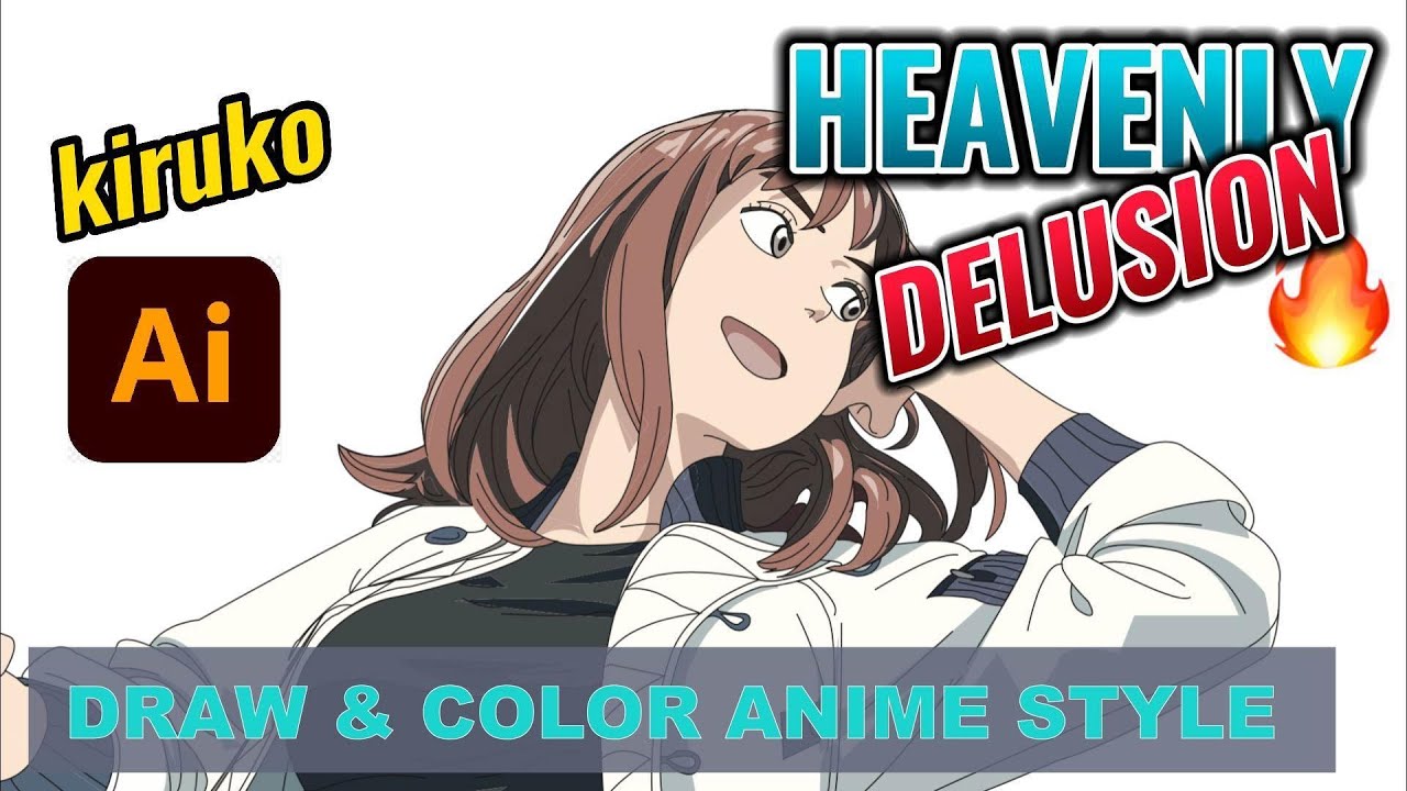 HOW TO DRAW & COLOR ANIME STYLE IN ADOBE ILLUSTRATOR - YouTube