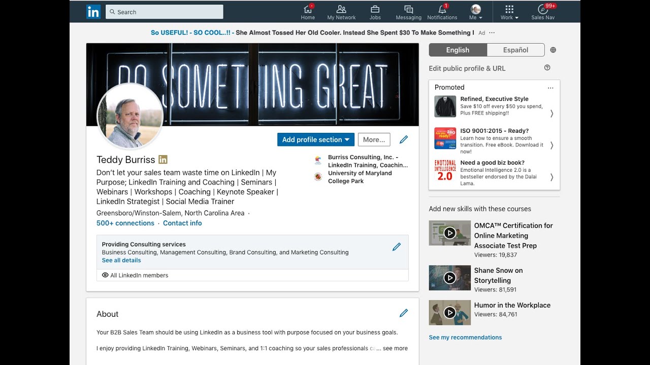 Getting my LinkedIn Profile in a Google Search - YouTube