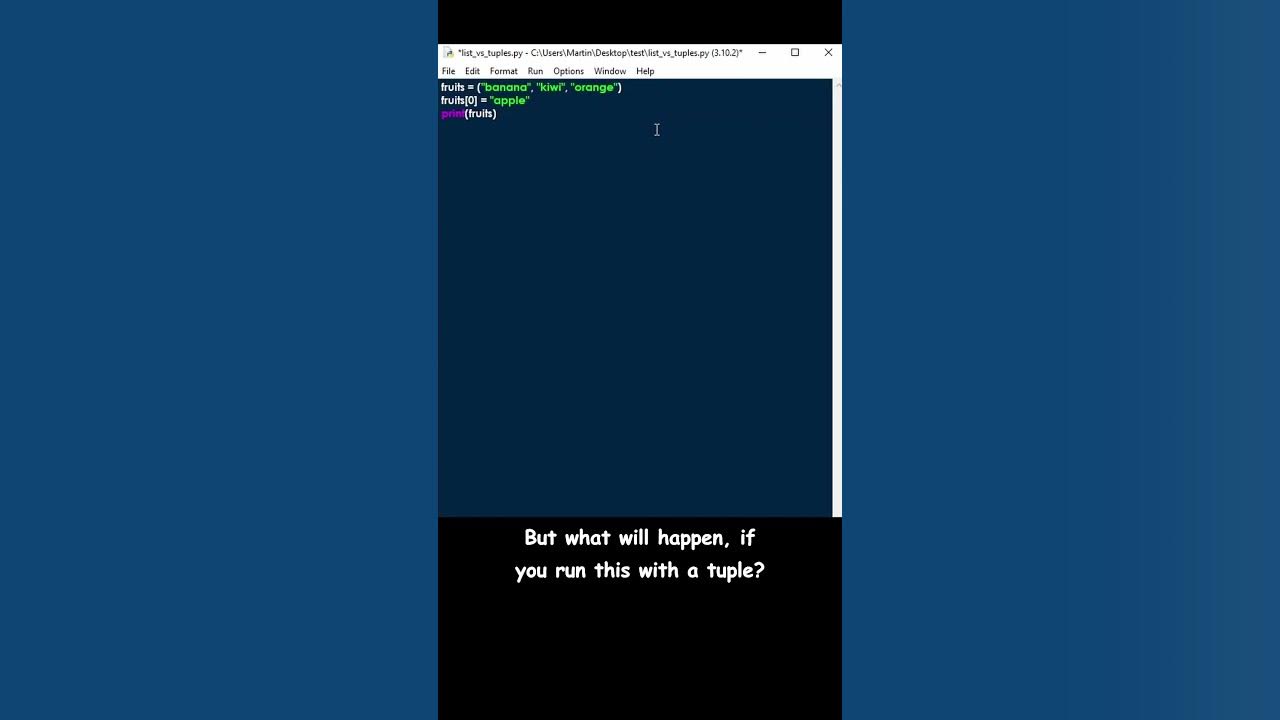 Python Basics List Vs Tuples Python Programming Tutorial Pythoncourse Youtube