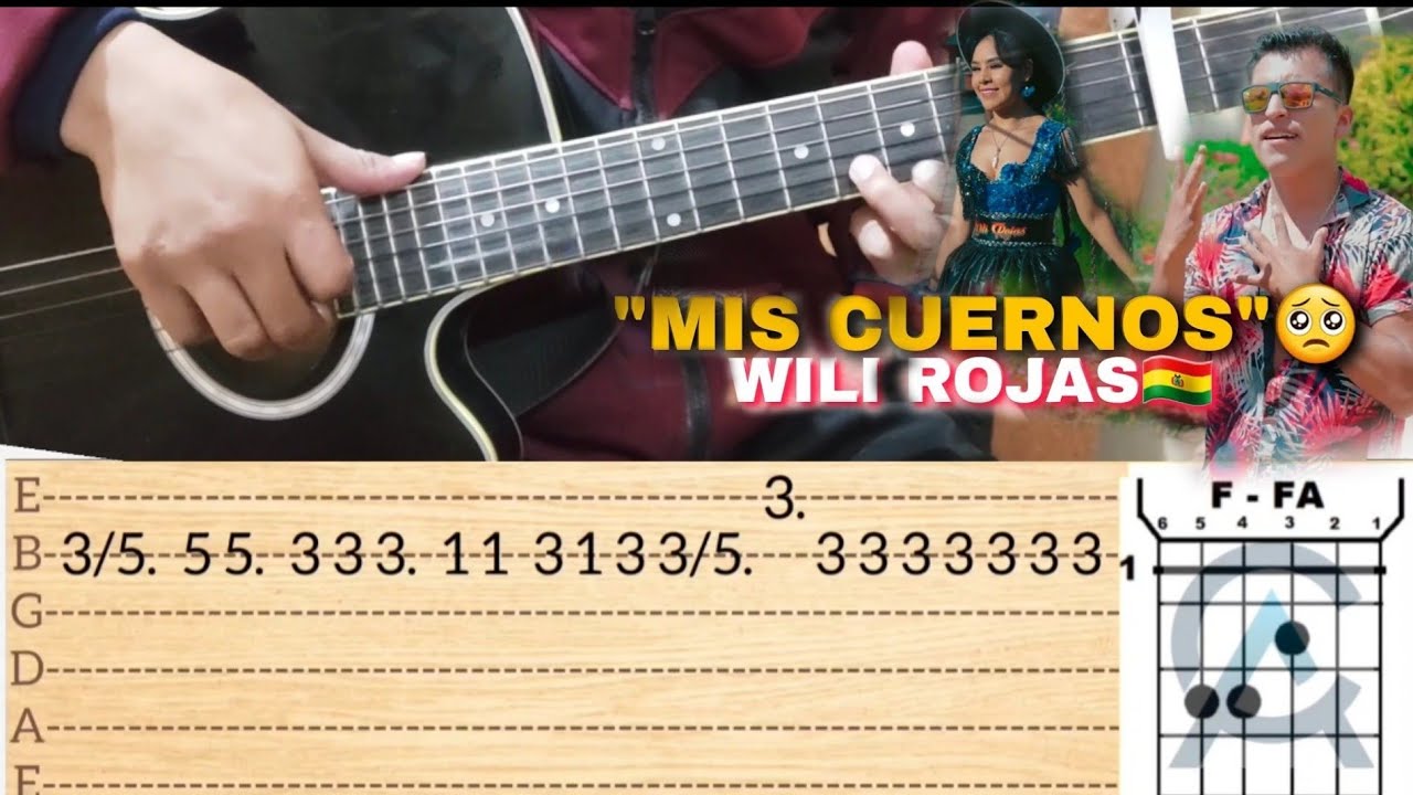 Willi Rojas Mis Cuernos Tutorial Guitarra (tabs+acordes) - YouTube
