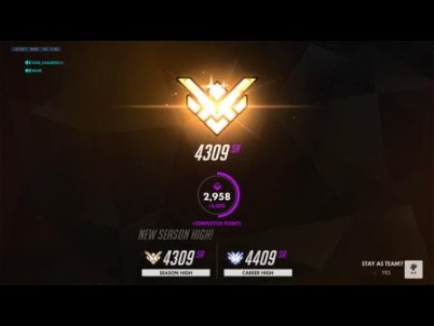Overwatch high sr game against 4 stack +4400 - YouTube