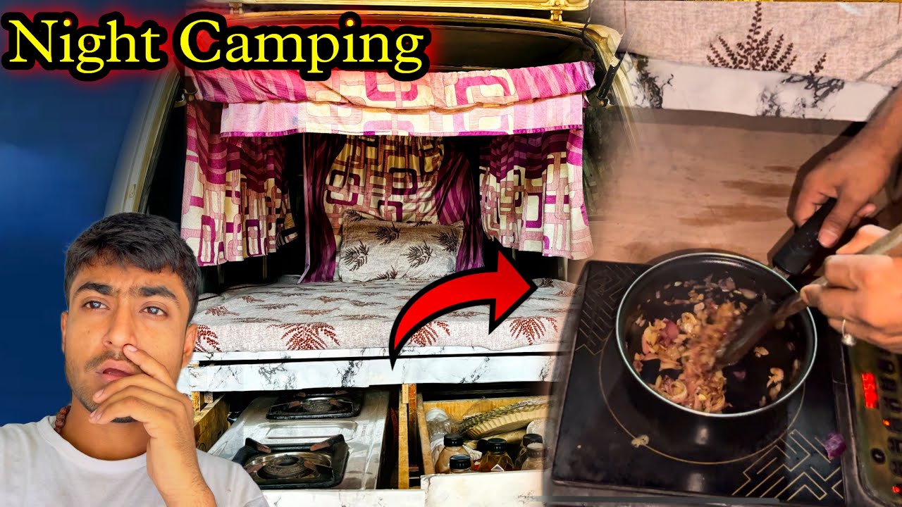 Night Camping In Forest With Camper Van | Haunted Place | Heavy Rain ...