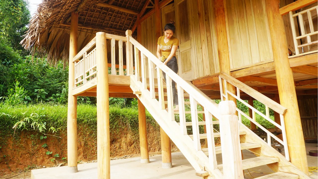 Techniques For Making Wooden Stair Railings, Finishing the wooden house ...