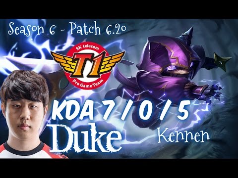 SKT T1 Duke KENNEN vs SHEN Top - Patch 6.20 NA Ranked - YouTube
