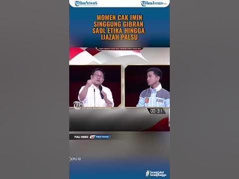 Momen Cak Imin Singgung Gibran Soal Etika Hingga Ijazah palsu - YouTube