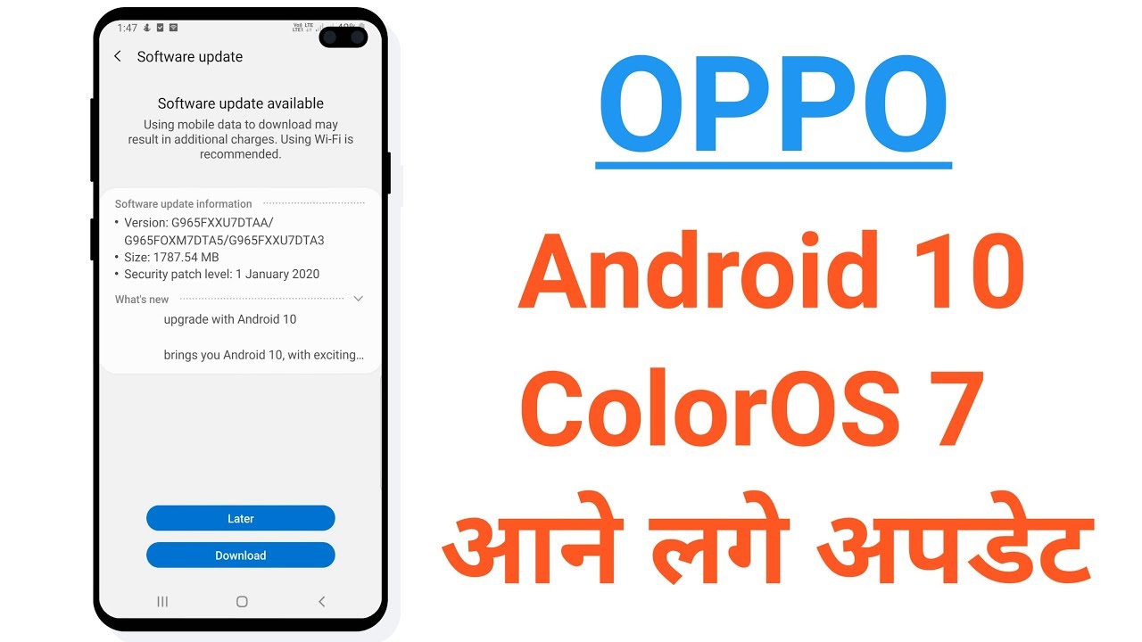 OPPO Android 10 ColorOS 7 Update Start OPPO Device ! A37,A57,A3s,F11,F7 ...