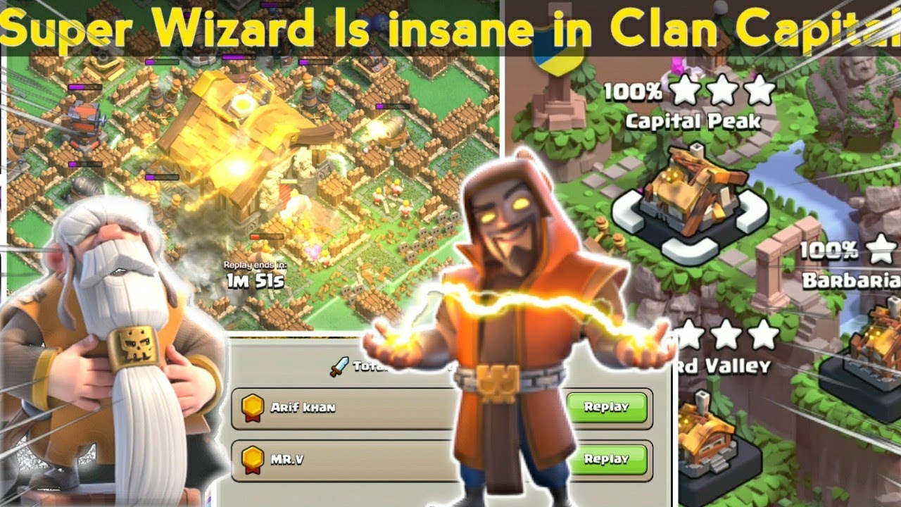 3 Star Capital Hall lvl 4 only in 2 Attacks|Super Wizard strategies ...