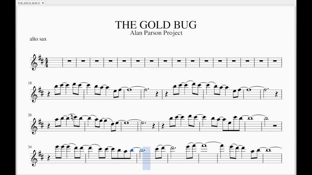 Alan Parsons project - THE GOLD BUG (backing track alto sax - Tony ...