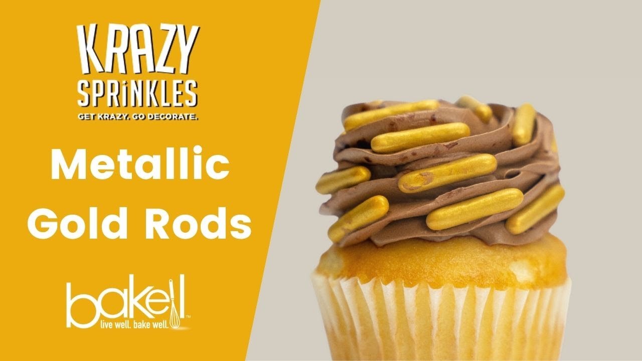 Sprinkles for Baking - Metallic Gold Rods Edible Sprinkles | Krazy ...