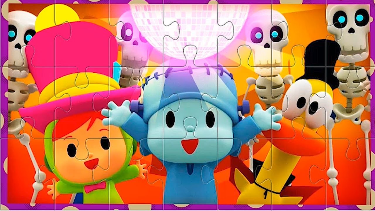 Puzzle Pocoyó. ¡Halloween Disco! 🎉💀🎃💀🎉 Puzzles Para Niños - YouTube