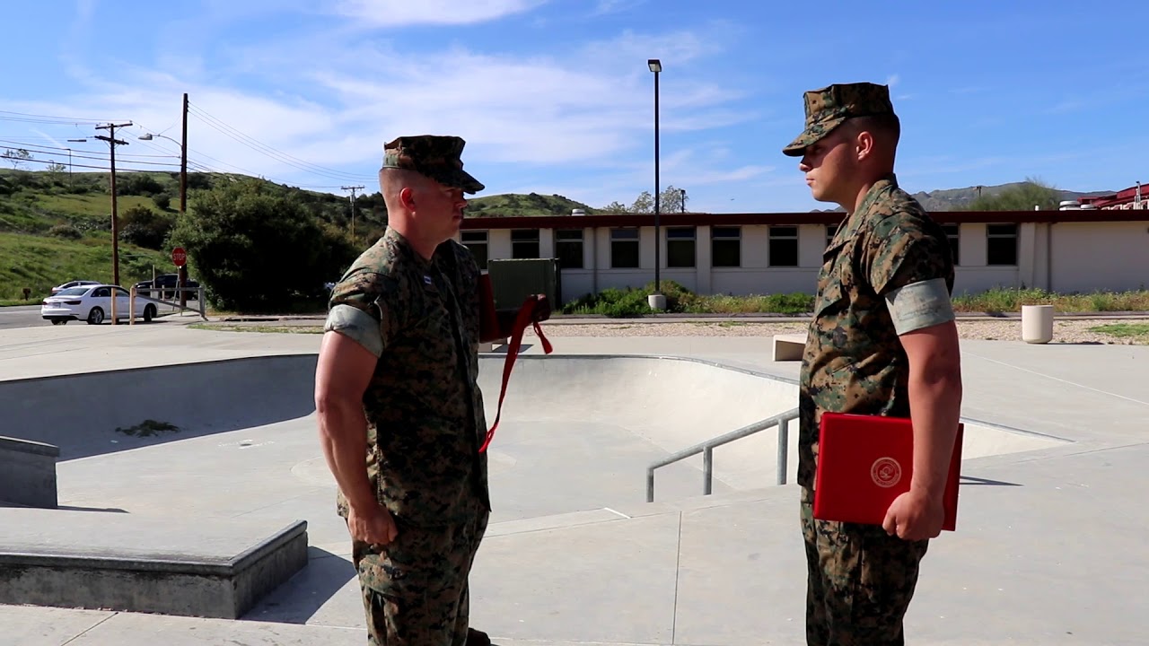 USMC Promotion Ceremony to Cpl 2/11 G Btry - YouTube