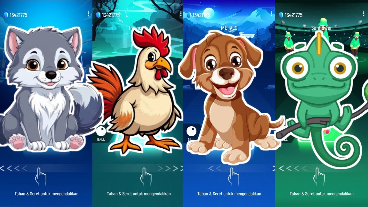 WOLVES vs ROOSTER vs DOGS vs CHAMELEON - TILES HOP EDM RUSH # ...