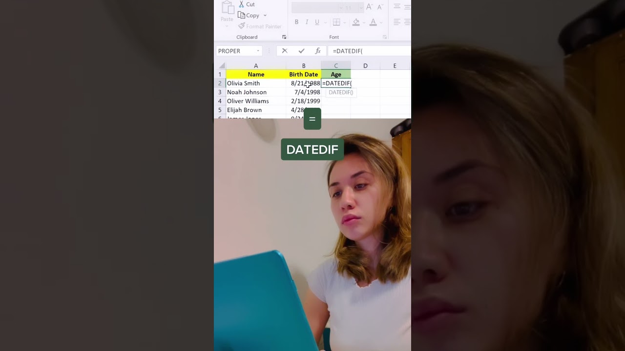 Learn How To Calculate Age Using Date Of Birth In Microsoft Excel Learn How To Calculate Age Using Date Of Birth In Microsoft Excel