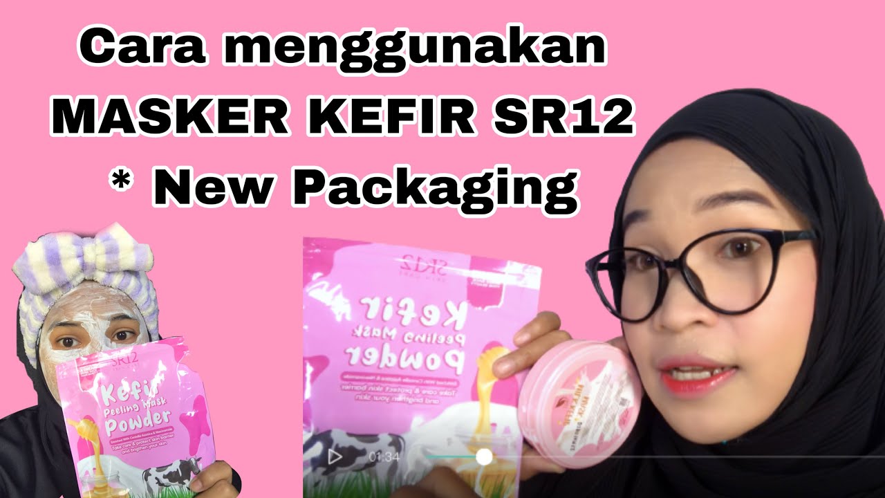 CARA MENGGUNAKAN KEFIR PEELING MASK POWDER SR12🥳// new packing masker ...