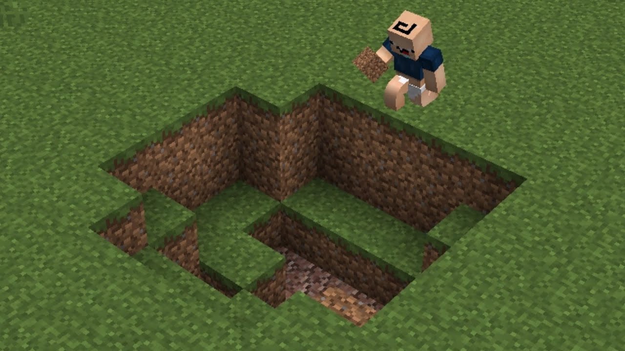 How normal players fill up creeper holes - YouTube