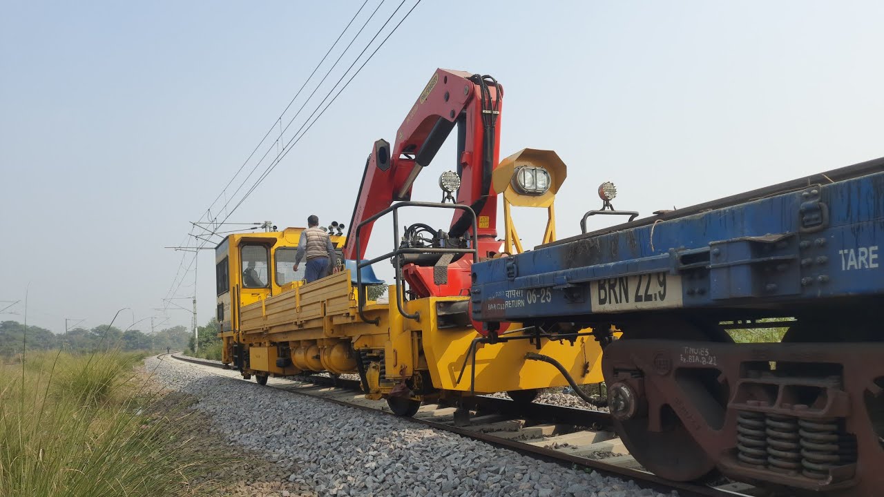 Railways UTV Machine (Utility Track Vehicle) working process with ...