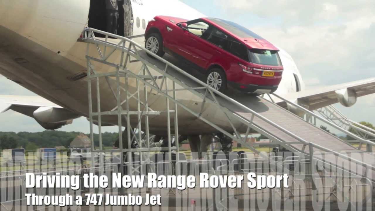 Drive the New Range Rover Sport into a Jumbo Jet - YouTube