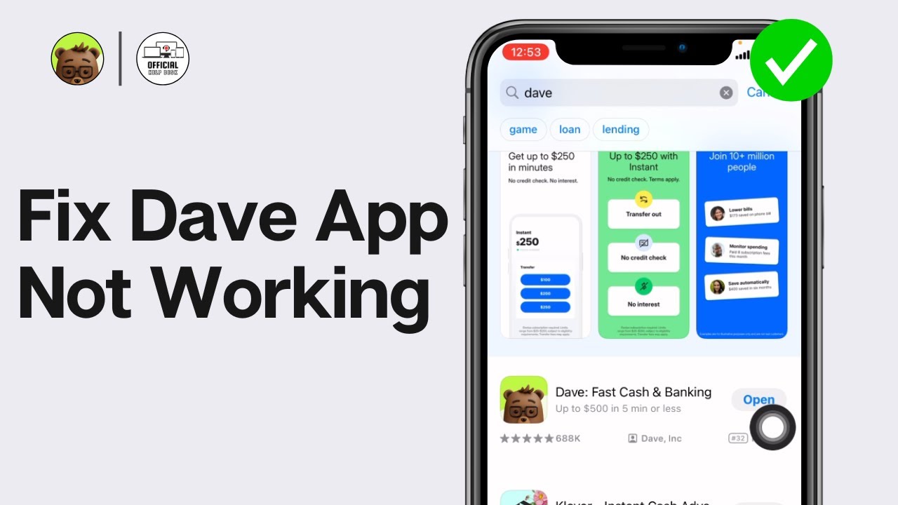 Dave App Not Working: How to Fix Dave Banking and Cash Advance App Not ...