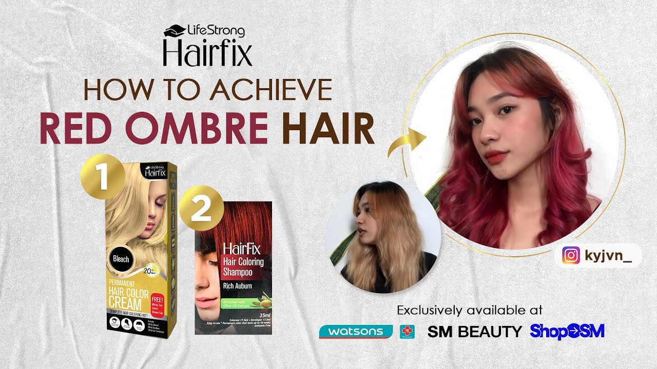 How to achieve Red Ombre Hair with Hairfix 💖 - YouTube