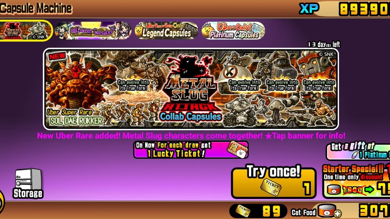 Metal slug colab (velký opening) battle cats - YouTube