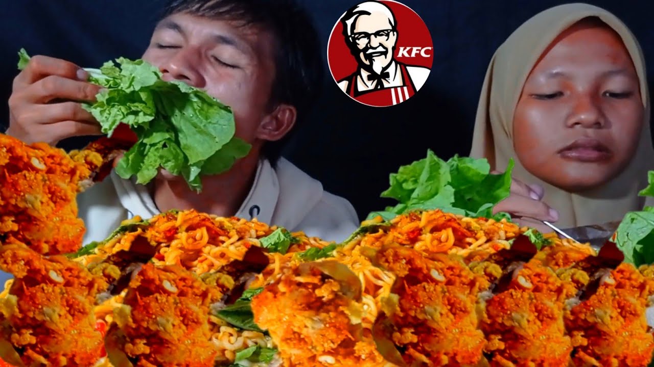GOKILL!!! MUKBANG MIE EMPAT BUNGKUS & AYAM KFC - YouTube