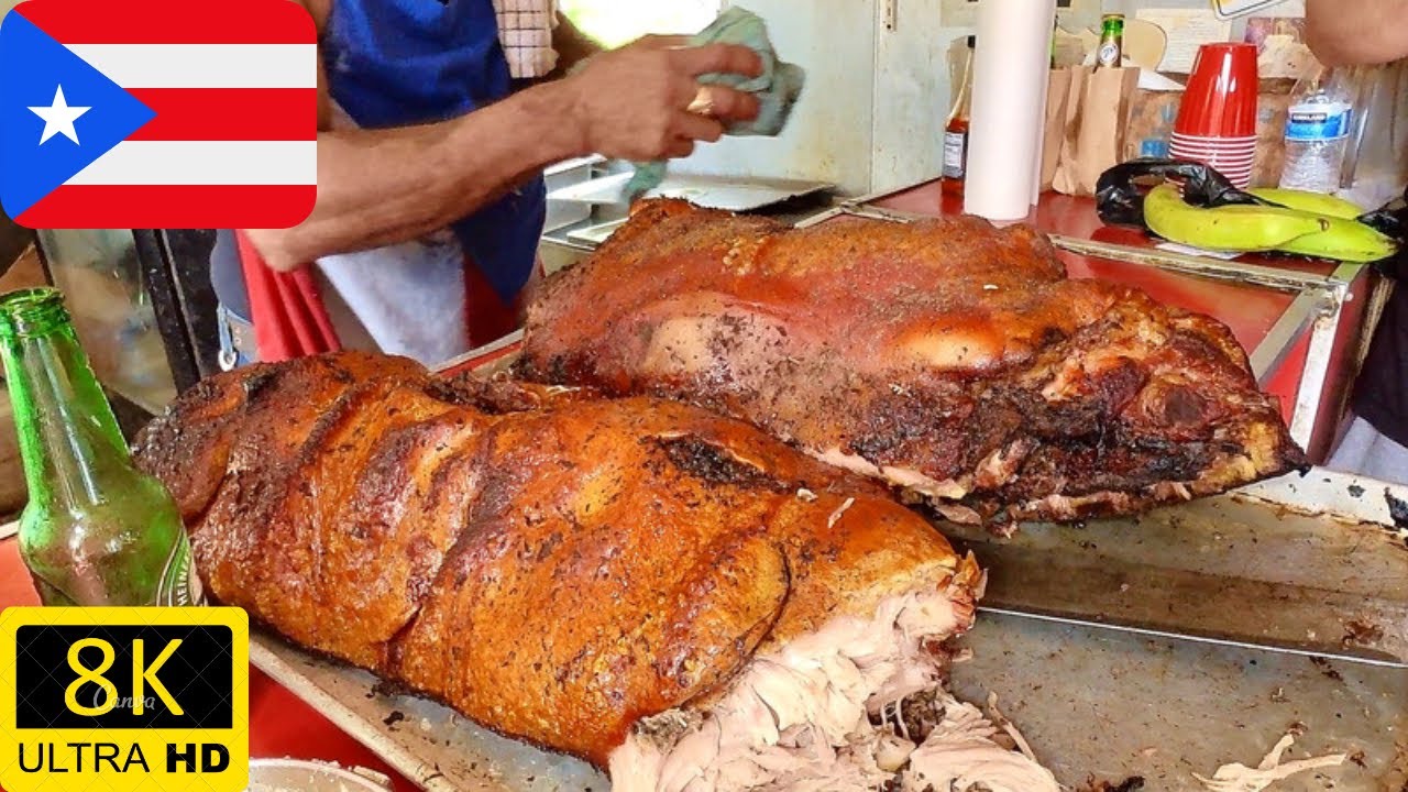 🇵🇷 STREET FOOD EAT MOFONGO Y LECHON# LEGENDARY ROAST PORK🇵🇷🇵🇷🔥🔥🔥PIRANHA ...