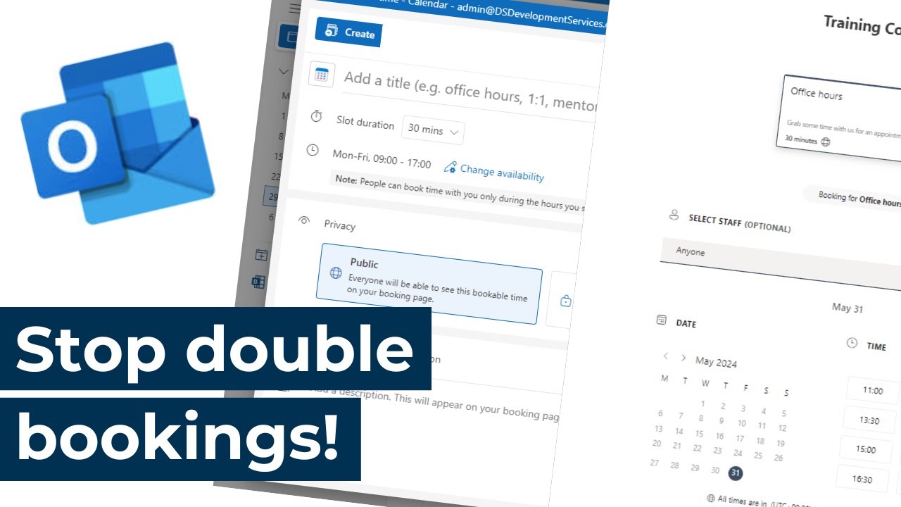 Microsoft Outlook - Stop double bookings with bookable time slots - YouTube