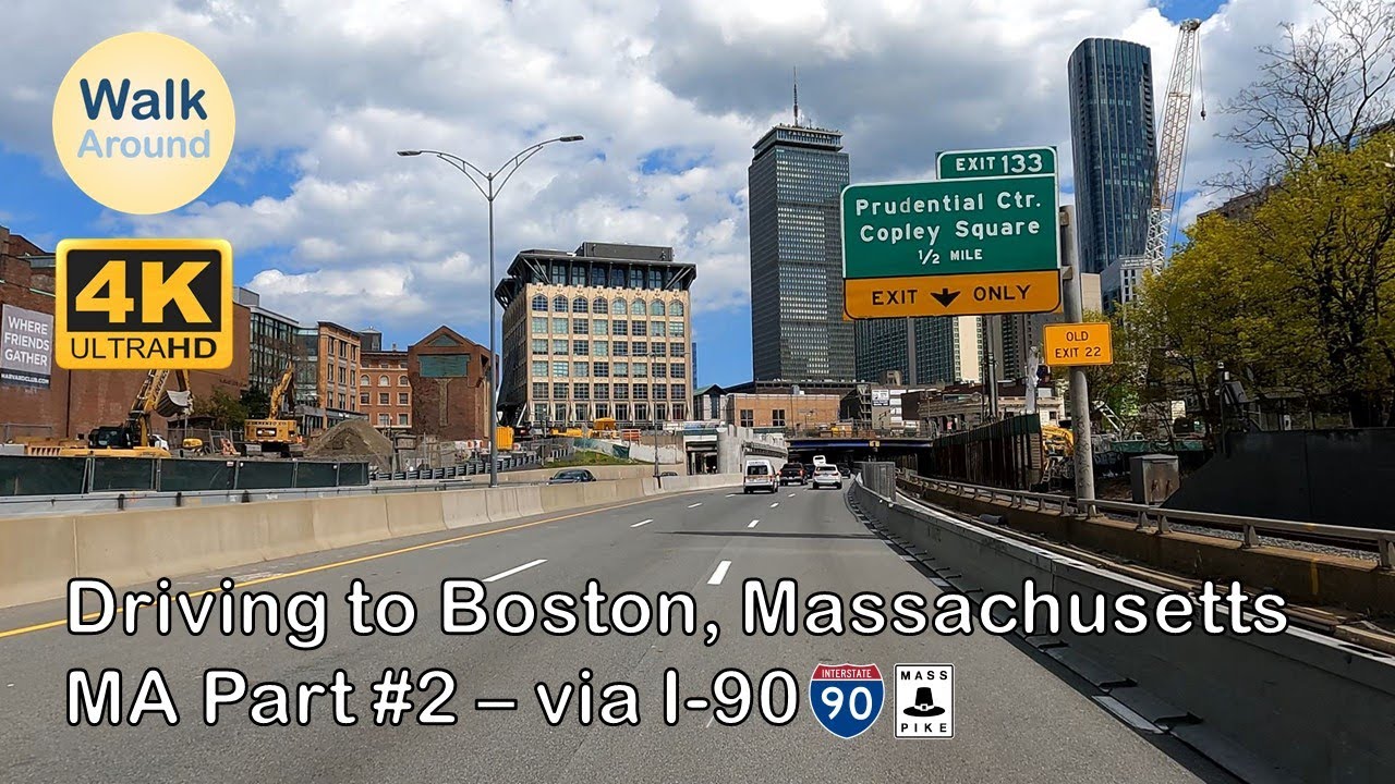 【4K60】 Driving - Driving to Boston, Massachusetts / MA Part #2 via I-90 ...