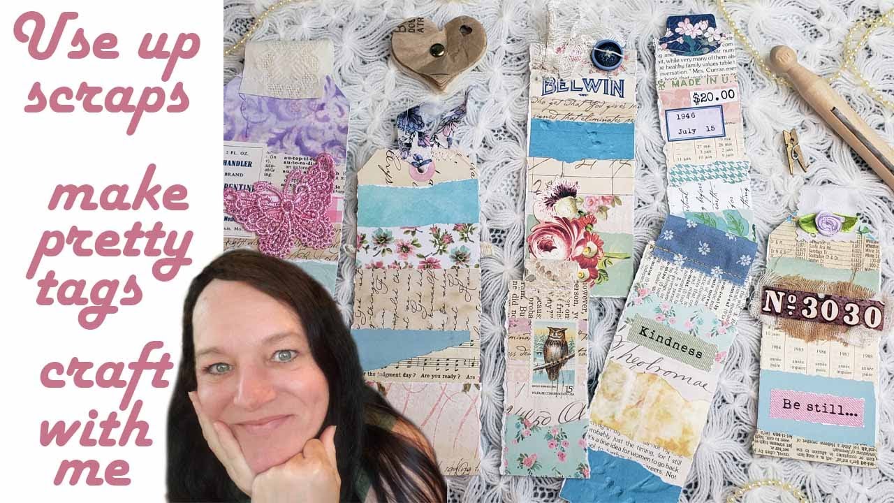 Super Quick and easy tags from scraps; craft with me - YouTube