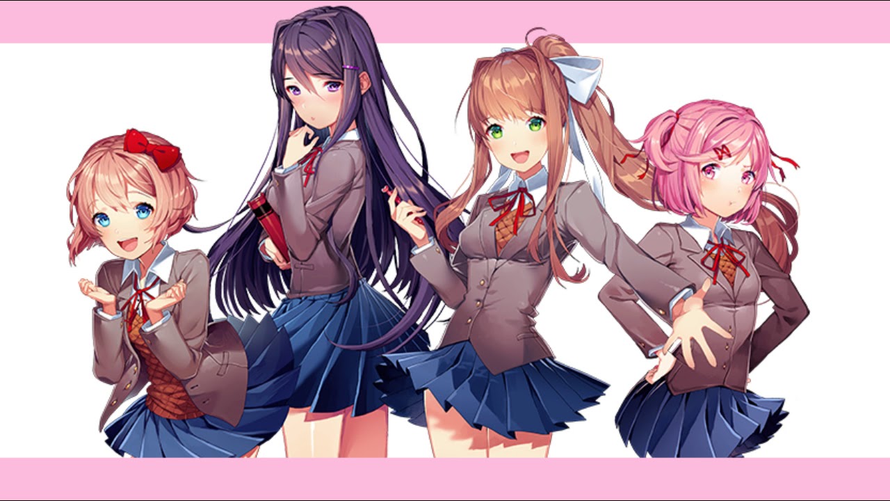Doki Doki Literature Club - Okay, Everyone! (Background+Sayori, Natsuki ...