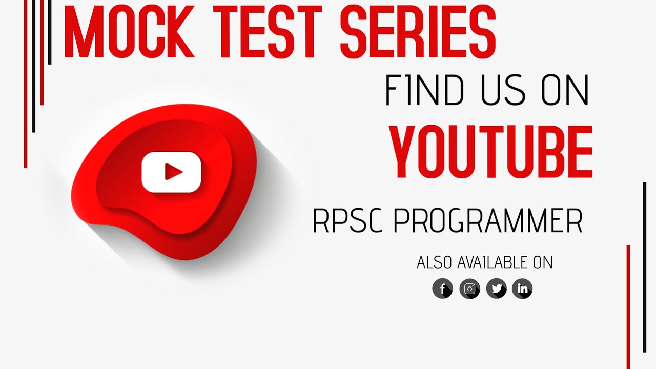 COMPLETE REVISION || MOCK TEST-1 || RPSC PROGRAMMER 2024 || TEST SERIES ...