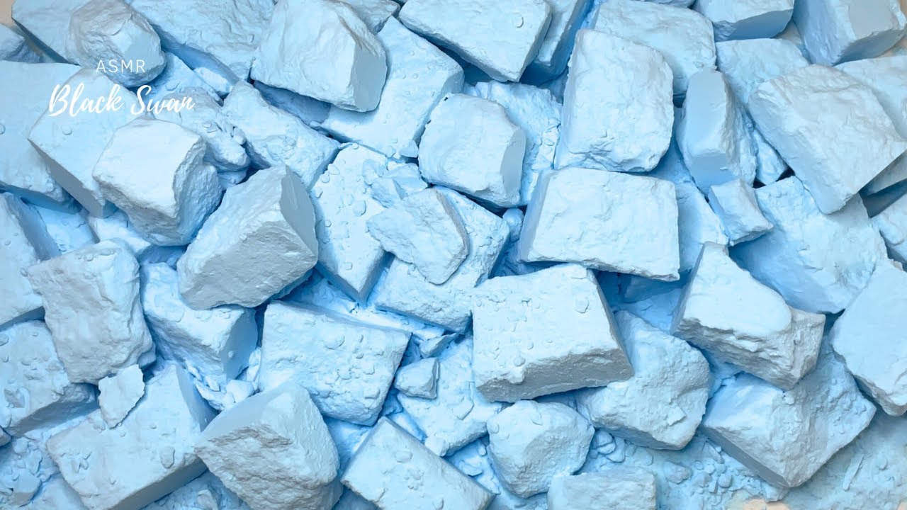 Crunchy Blue ASMR Baking Soda Chunks | Satisfying | Sifting | Pebbles ...